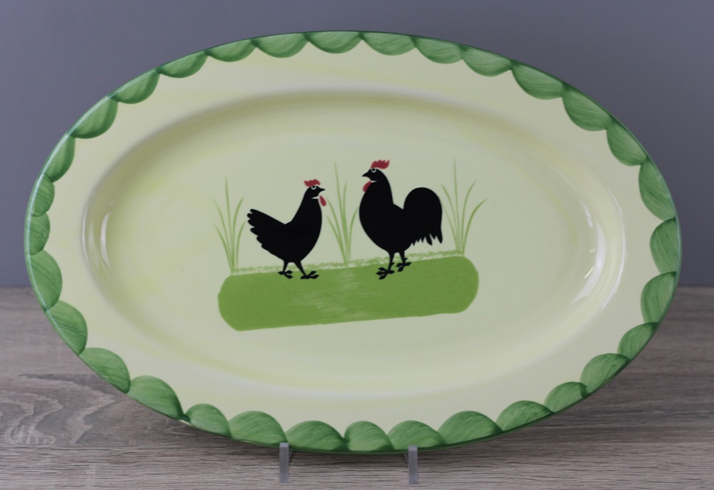 ZK Hahn Henne Servierplatte oval CHIPS | perfekt-gedeckt.de