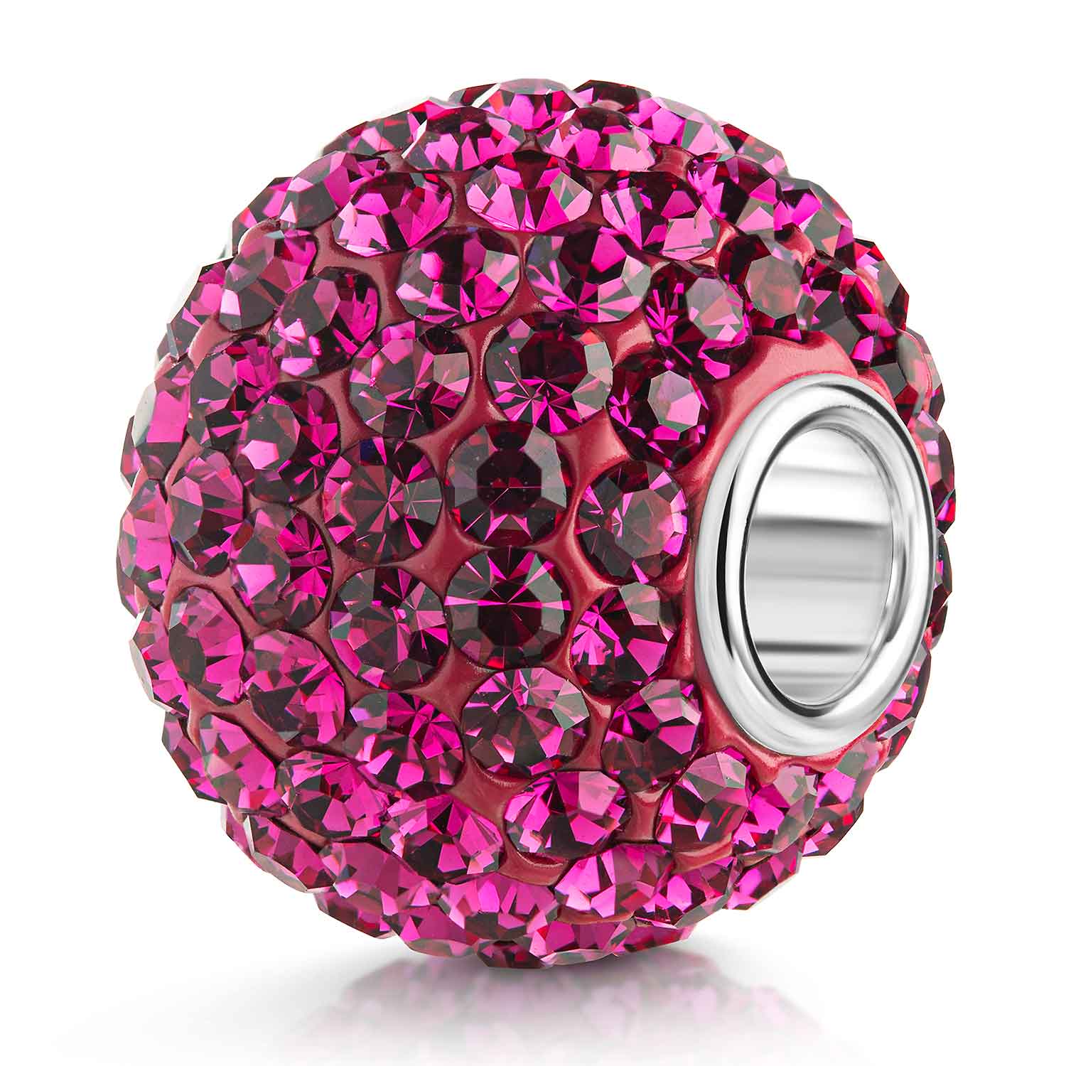 XXL Strass Bead Kettenanhänger pink 12x16mm | Materia Schmuck