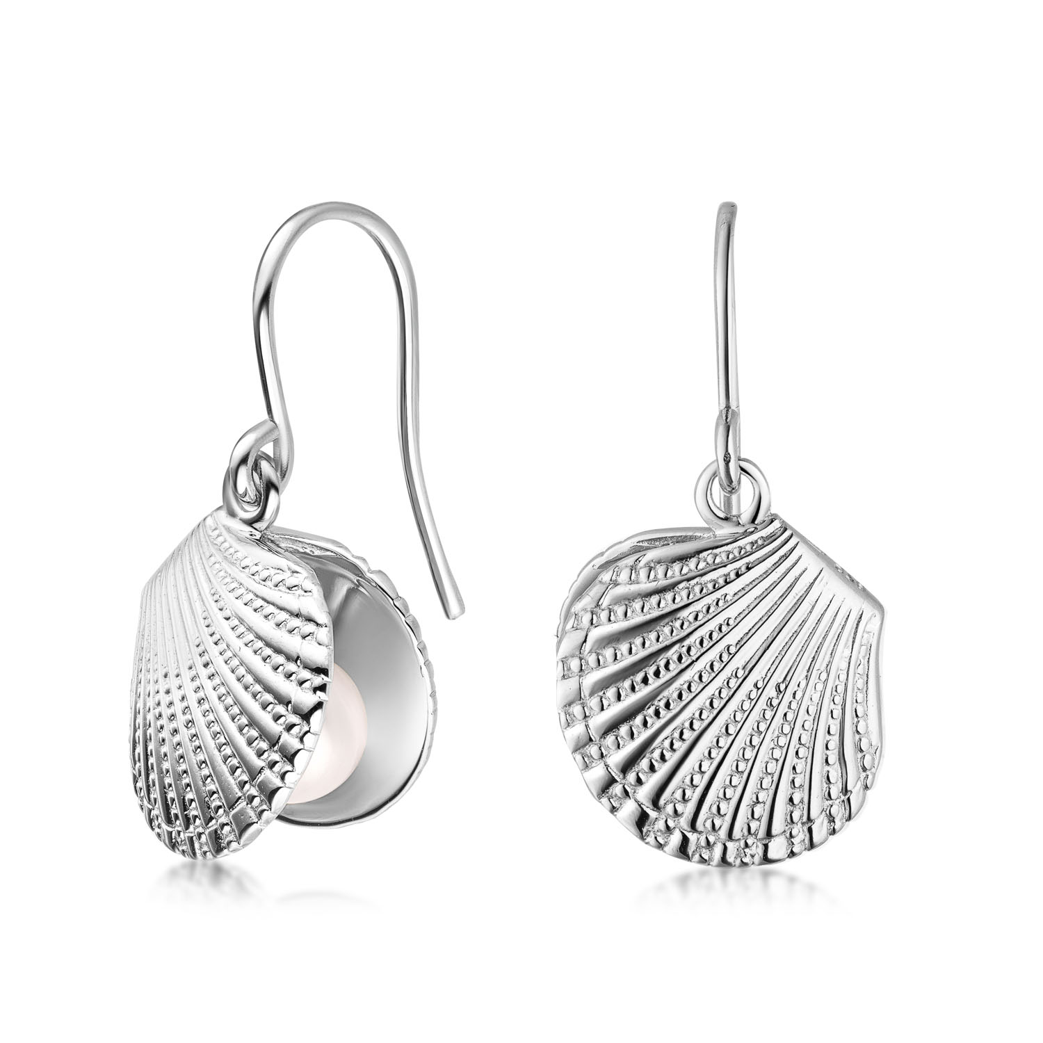 Muschel Ohrringe Silber 925 mit Perle | Materia Schmuck