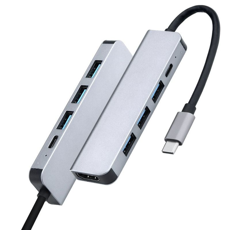 Multi USB-Hub 5 in 1 USB-C USB-A 3.0/2.0 USB-C PD HDMI 4K | MobileMagic.ch