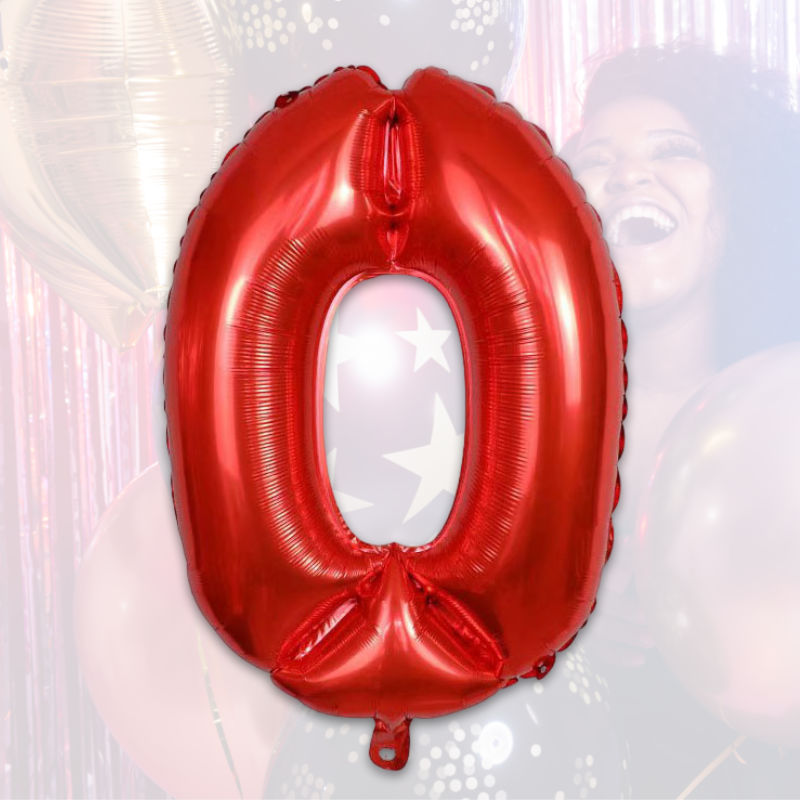 Zahlenballon Zahl 0 Rot Folienballon Geburtstagsparty Ballon 40cm ...