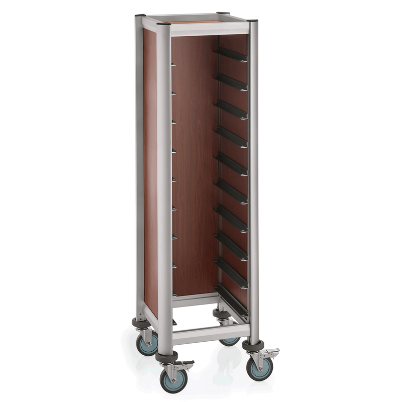 WAS Germany Tablettwagen Holzoptik für 10 Tabletts, Alu, MDF, Trolley ...