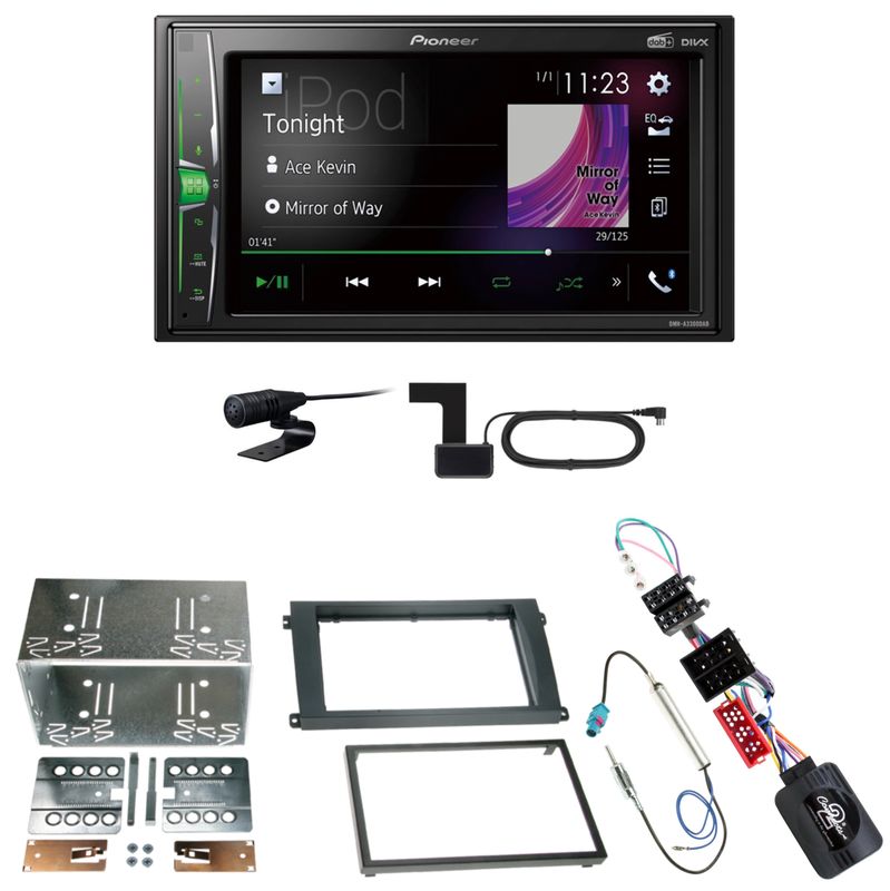 Pioneer DMH-A3300DAB USB Digitalradio Einbauset für Porsche Cayenne bis ...