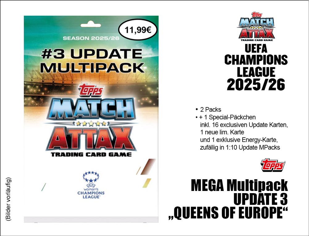 Topps UEFA Champions League 2025/2026 TC – UPDATE 3 MEGA MULTIPACK ...