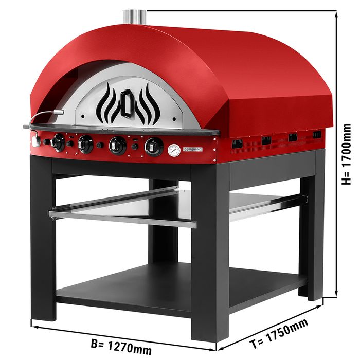Gas Pizzaofen - Rot - 9x 25cm - Manuell - inkl. Untergestell - 106495 ...