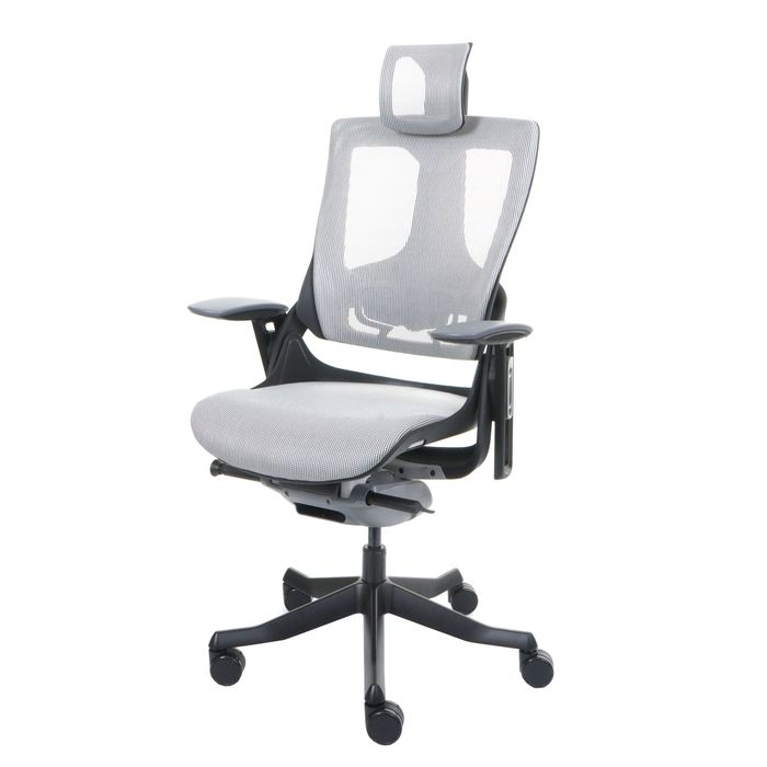 Bürostuhl MERRYFAIR Wau 2, Polster/Netz, ergonomisch - weiss-grau ...