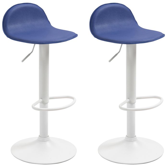 2er Set Barhocker Lana V2 weiss, blau | Swisshandel24