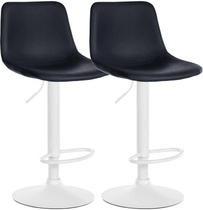 2er Set Barhocker Divo Kunstleder weiss, schwarz | Swisshandel24