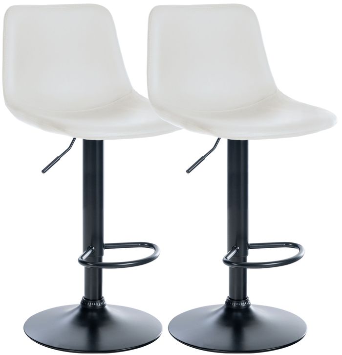 2er Set Barhocker Divo Kunstleder schwarz, weiss | Swisshandel24