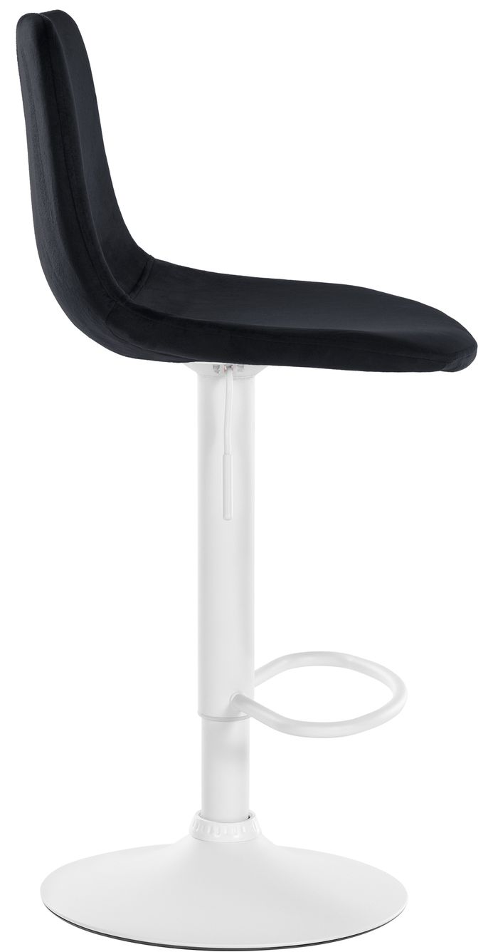 2er Set Barhocker Divo Samt Weiss, schwarz | Swisshandel24
