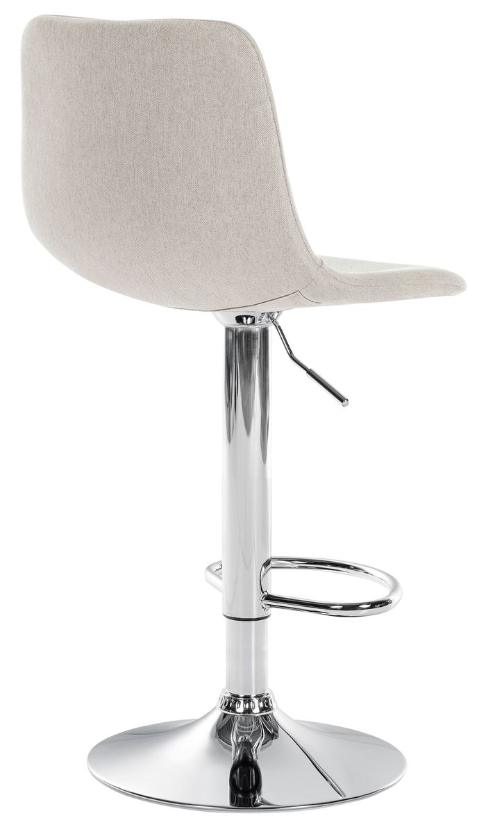 2er Set Barhocker Divo Stoff Chrom, creme | Swisshandel24
