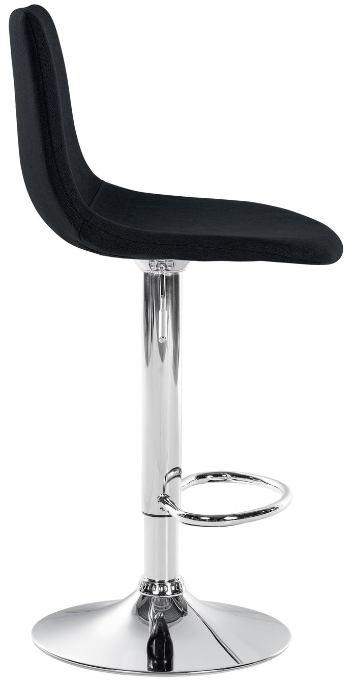 2er Set Barhocker Divo Stoff Chrom, schwarz | Swisshandel24