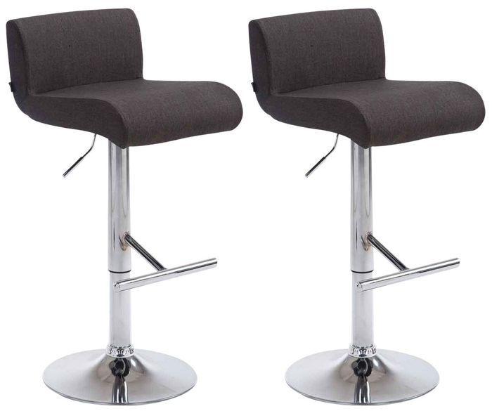 2er Set Barhocker California Stoff, dunkelgrau | Swisshandel24