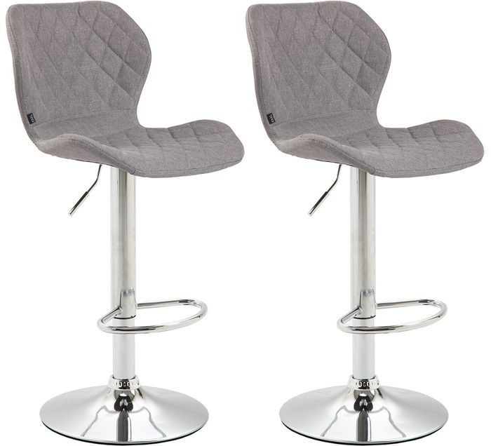 2er Set Barhocker Cork Stoff chrom, grau | Swisshandel24