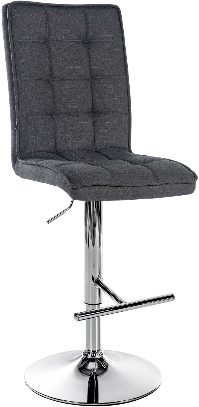 Barhocker Peking V2 Stoff chrom, dunkelgrau | Swisshandel24