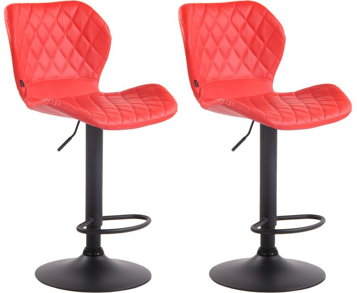 2er Set Barhocker Cork Kunstleder schwarz, rot | Swisshandel24