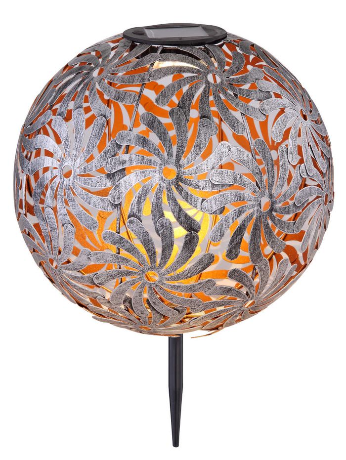Solarlampe, Metall SILVER GRAY, Metall silber metallic, Globo 33633 ...