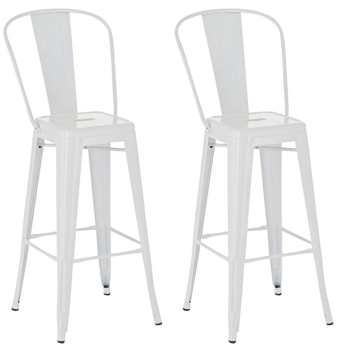 2er Set Barhocker Aiden, weiss | Swisshandel24