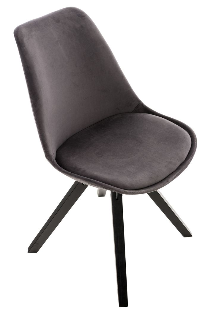 Stuhl Pegleg Samt Square schwarz, grau | Swisshandel24