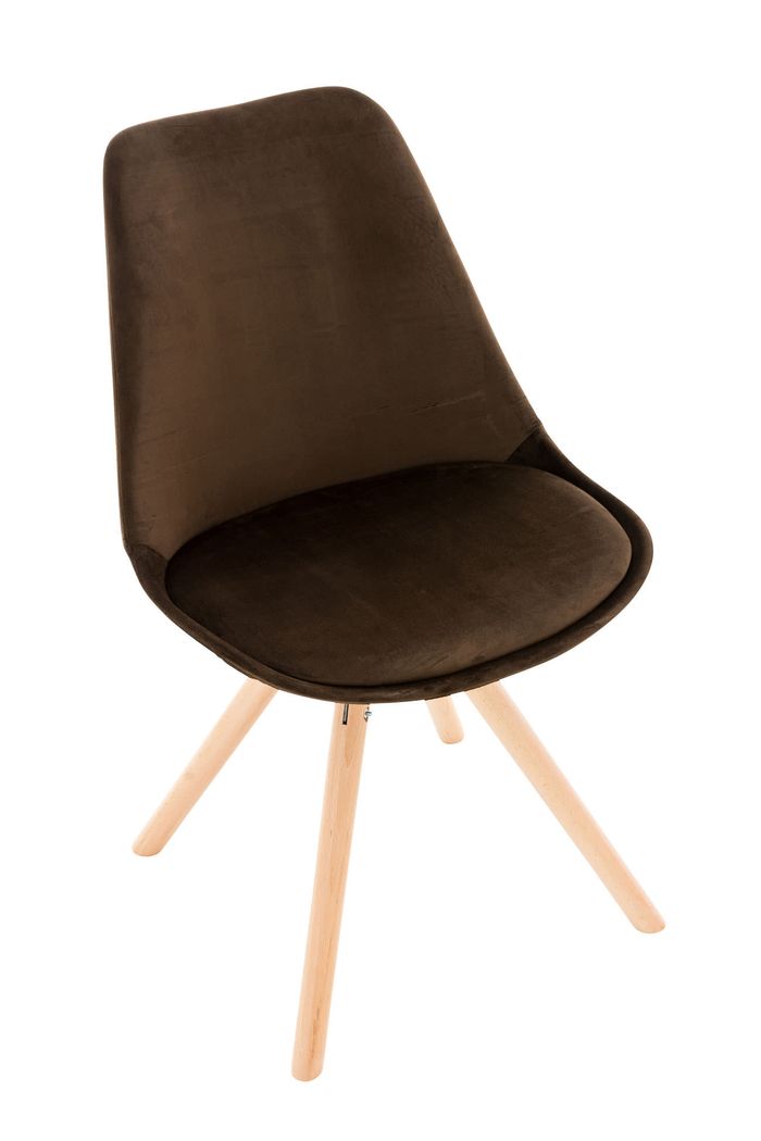 Stuhl Pegleg Samt Rund natura, braun | Swisshandel24