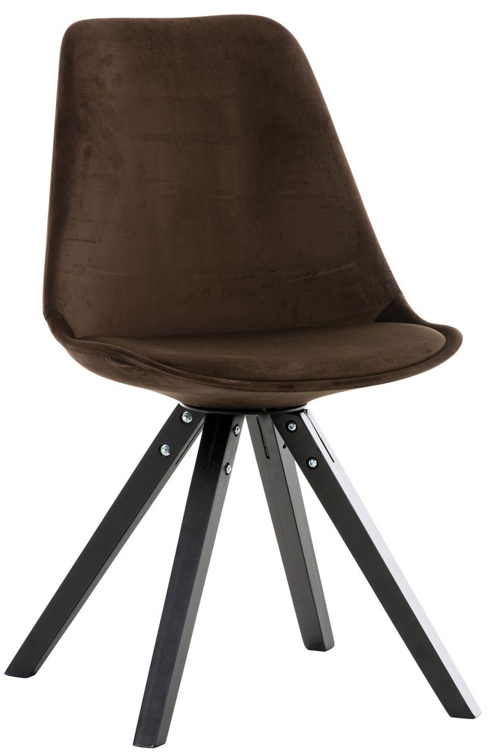 Stuhl Pegleg Samt Square schwarz, braun | Swisshandel24