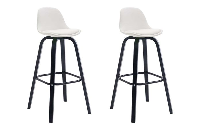 2er Set Barhocker Avika Kunstleder schwarz, weiss | Swisshandel24