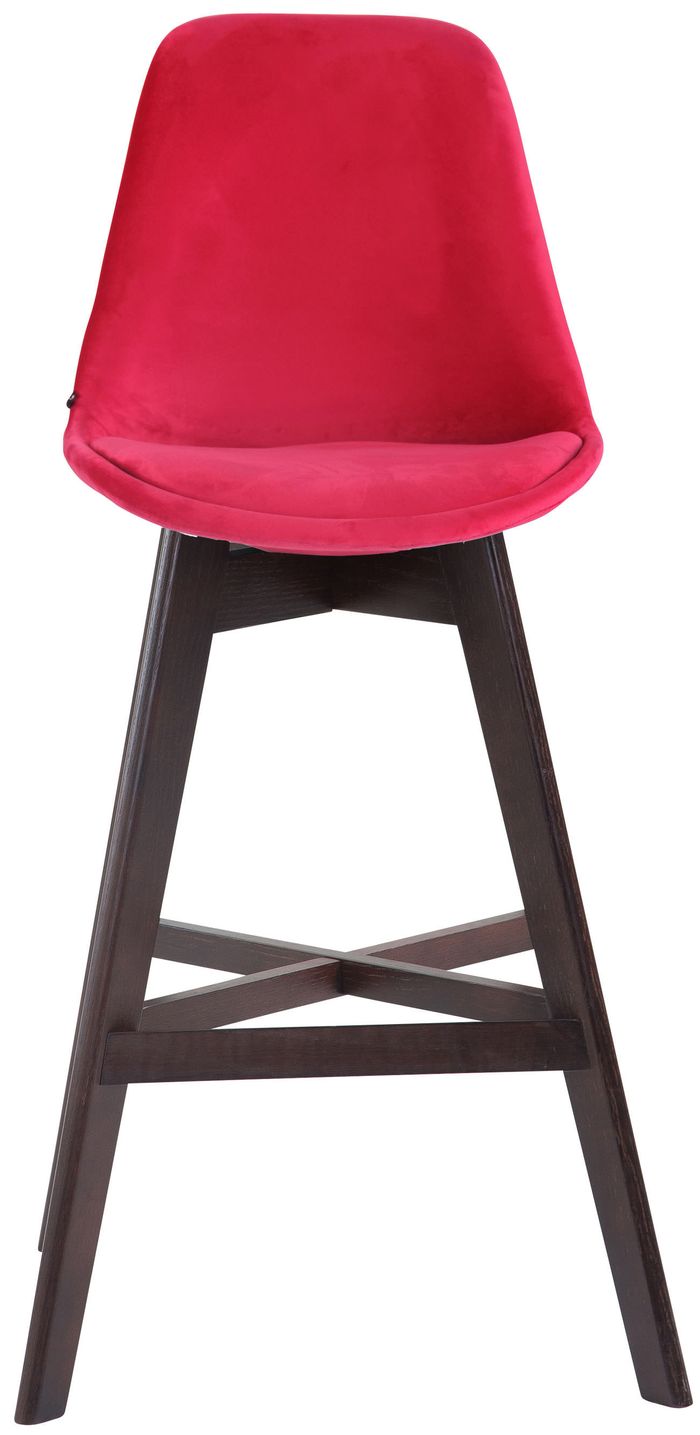 Barhocker Cannes Samt cappuccino, rot | Swisshandel24