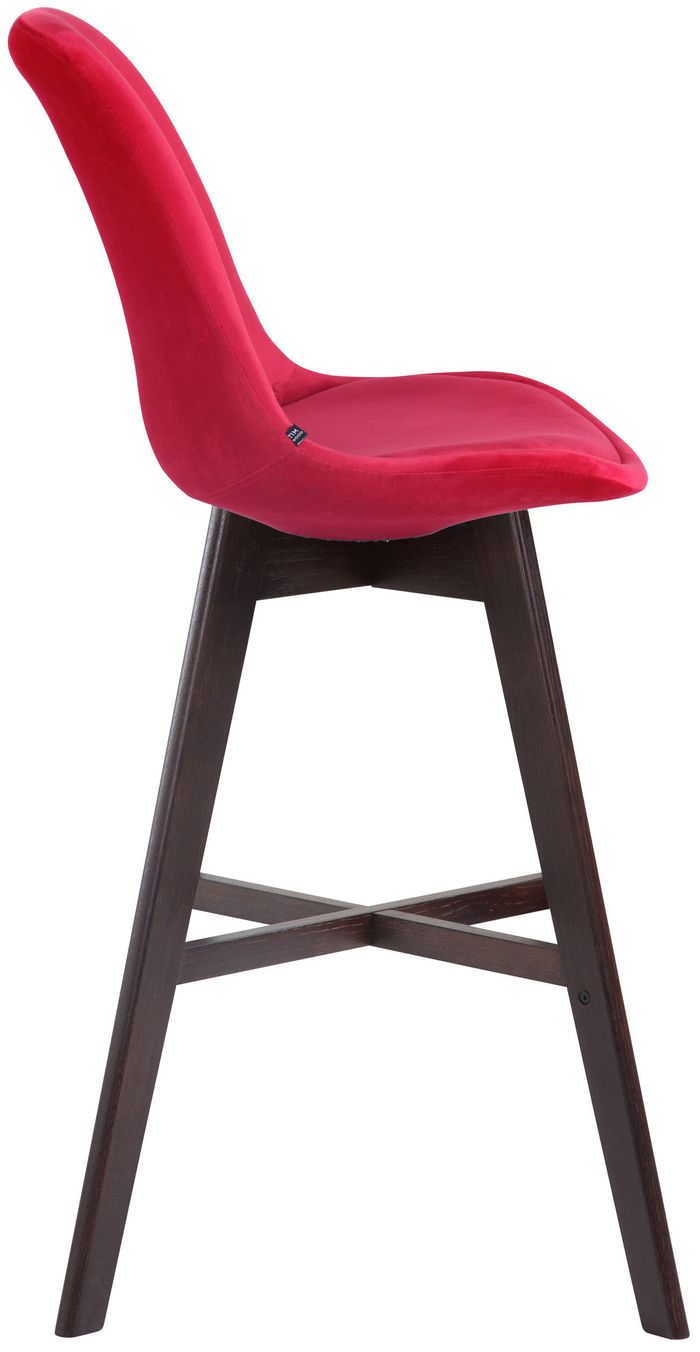 Barhocker Cannes Samt cappuccino, rot | Swisshandel24