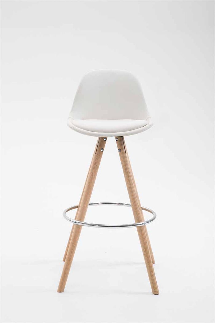 Barhocker Franklin Vollgepolstert Kunstleder Rund Natura (eiche), weiss ...