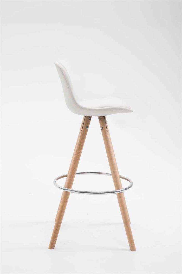 Barhocker Franklin Vollgepolstert Kunstleder Rund Natura (eiche), weiss | Swisshandel24