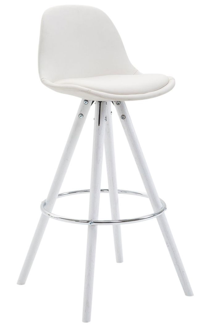 Barhocker Franklin Vollgepolstert Kunstleder Rund Weiss (eiche), weiss ...