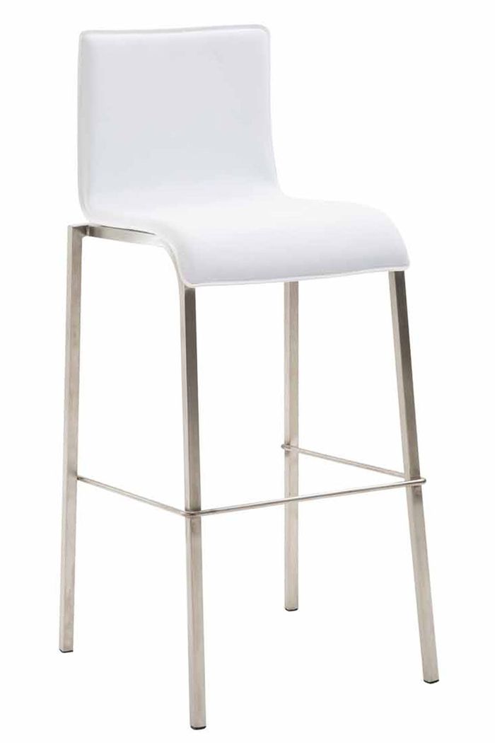 Barhocker Kado Kunstleder Square Flach edelstahl, weiss | Swisshandel24