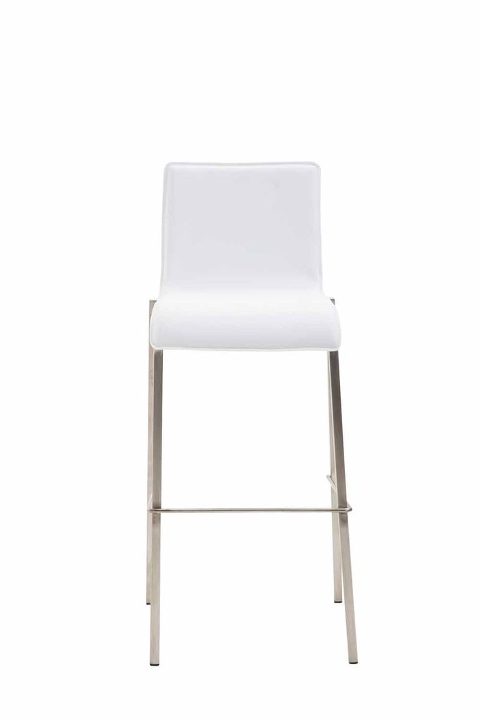 Barhocker Kado Kunstleder Square Flach edelstahl, weiss | Swisshandel24