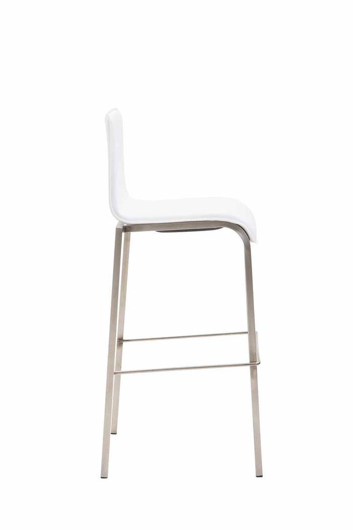 Barhocker Kado Kunstleder Square Flach edelstahl, weiss | Swisshandel24