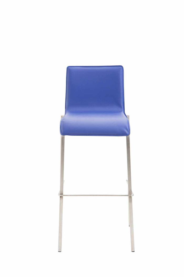Barhocker Kado Kunstleder Square Flach edelstahl, blau | Swisshandel24