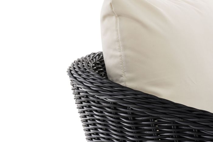 Sessel Ameland Rund cremeweiss 40 cm (Dunkelgrau), schwarz | Swisshandel24