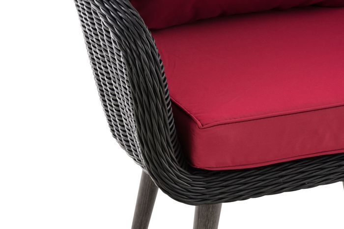 Sessel Ameland Rund rubinrot 40 cm (Dunkelgrau), schwarz | Swisshandel24