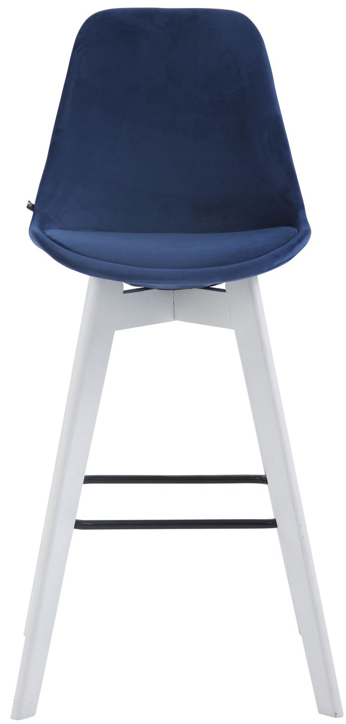 Barhocker Metz Samt weiss, blau | Swisshandel24