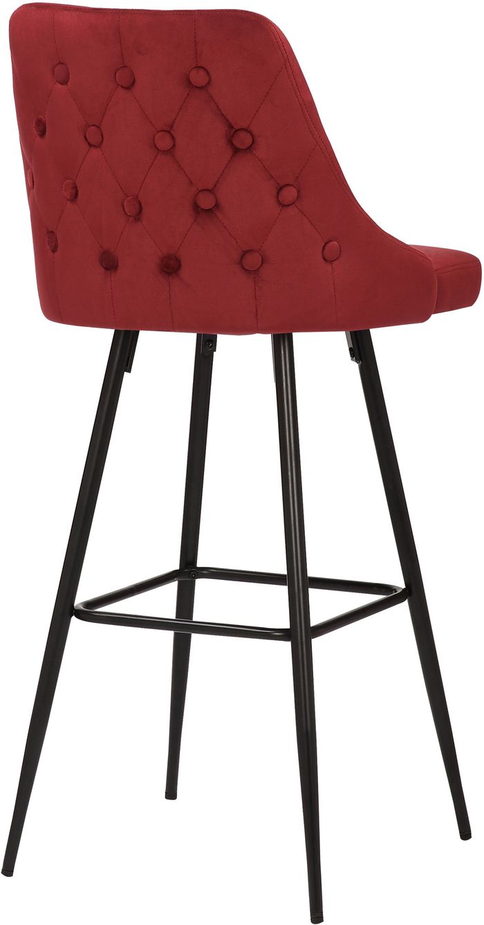 Barhocker Portree Samt, rot | Swisshandel24