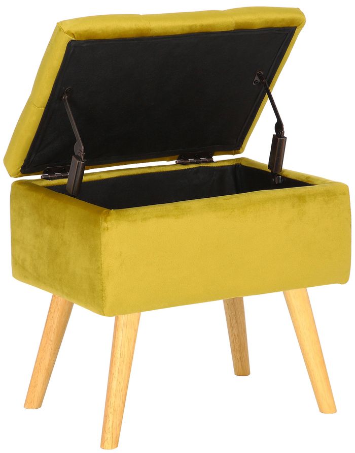 Sitzhocker Chloe Samt, gelb | Swisshandel24