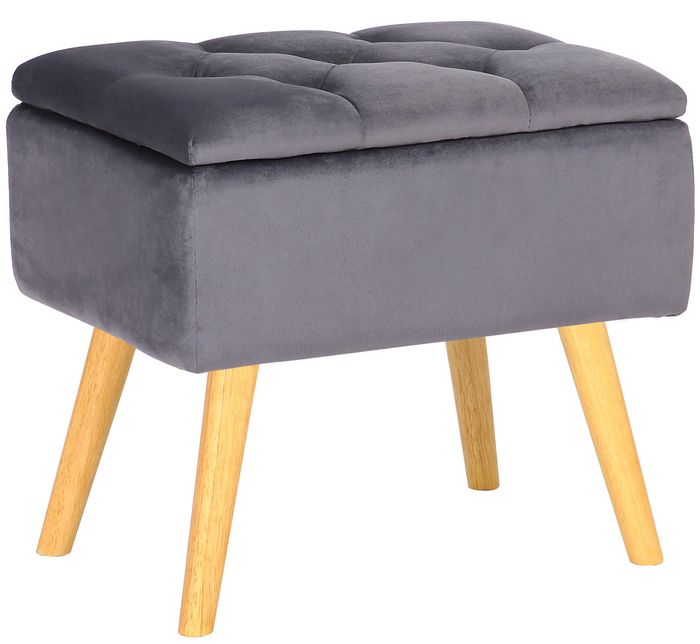 Sitzhocker Chloe Samt, grau | Swisshandel24