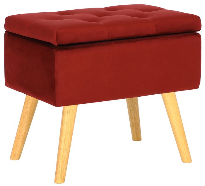 Sitzhocker Chloe Samt, rot | Swisshandel24