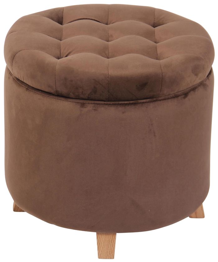 Sitzhocker Marsa Samt, braun | Swisshandel24