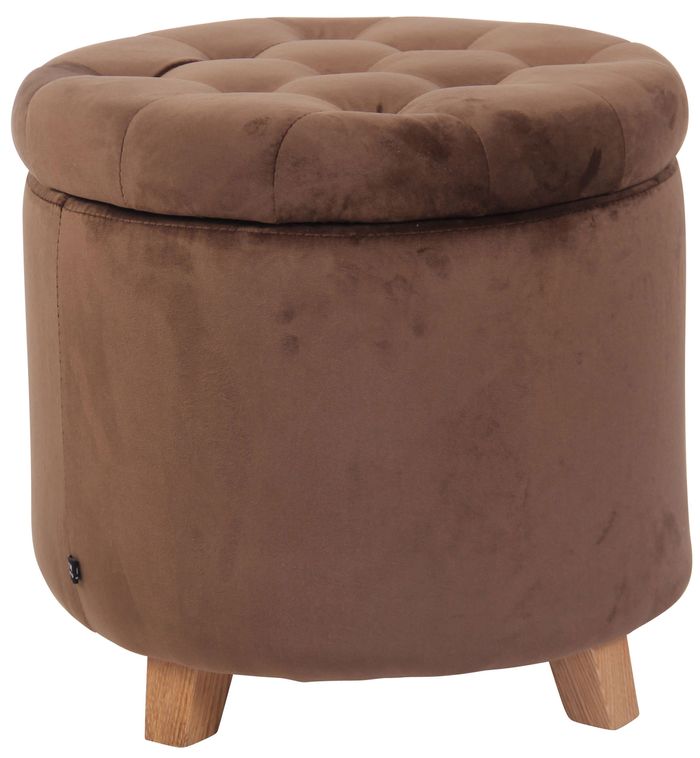 Sitzhocker Marsa Samt, braun | Swisshandel24