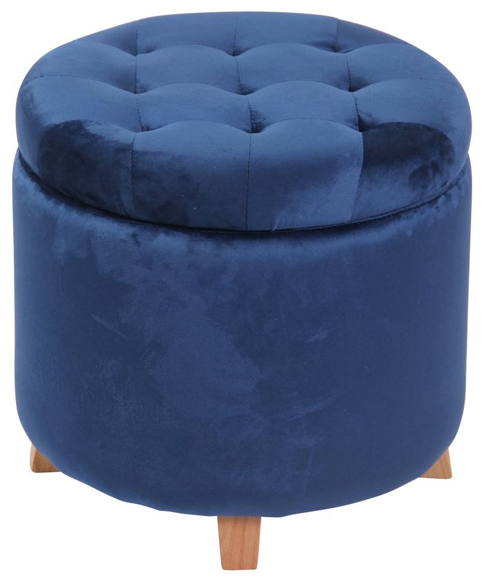 Sitzhocker Marsa Samt, blau | Swisshandel24