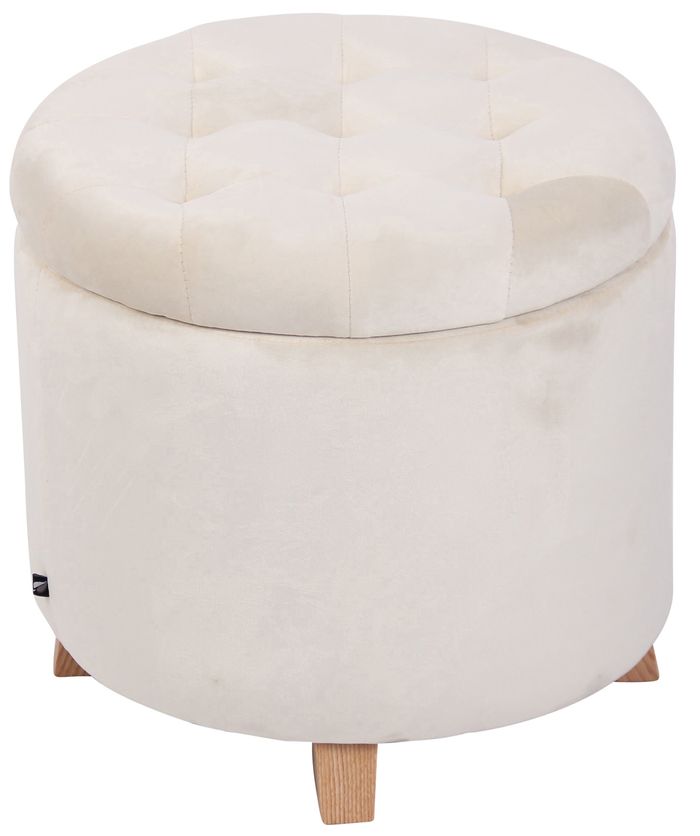Sitzhocker Marsa Samt, creme | Swisshandel24