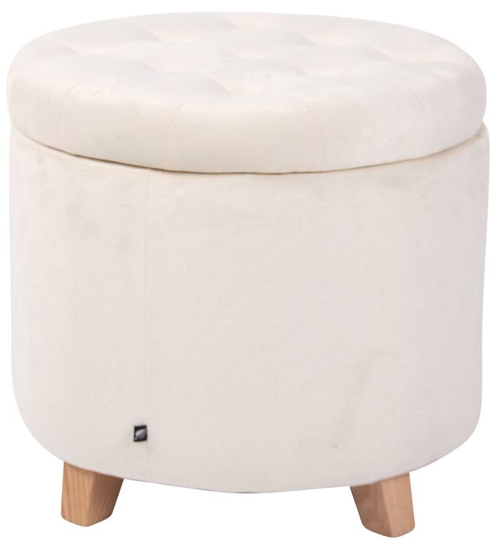 Sitzhocker Marsa Samt, creme | Swisshandel24