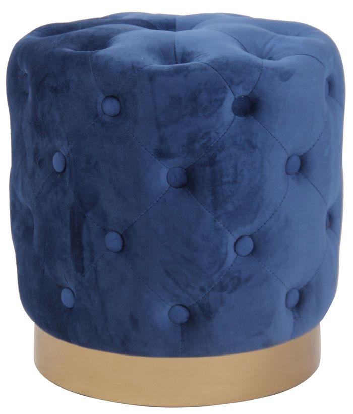 Sitzhocker Naila Samt, blau | Swisshandel24