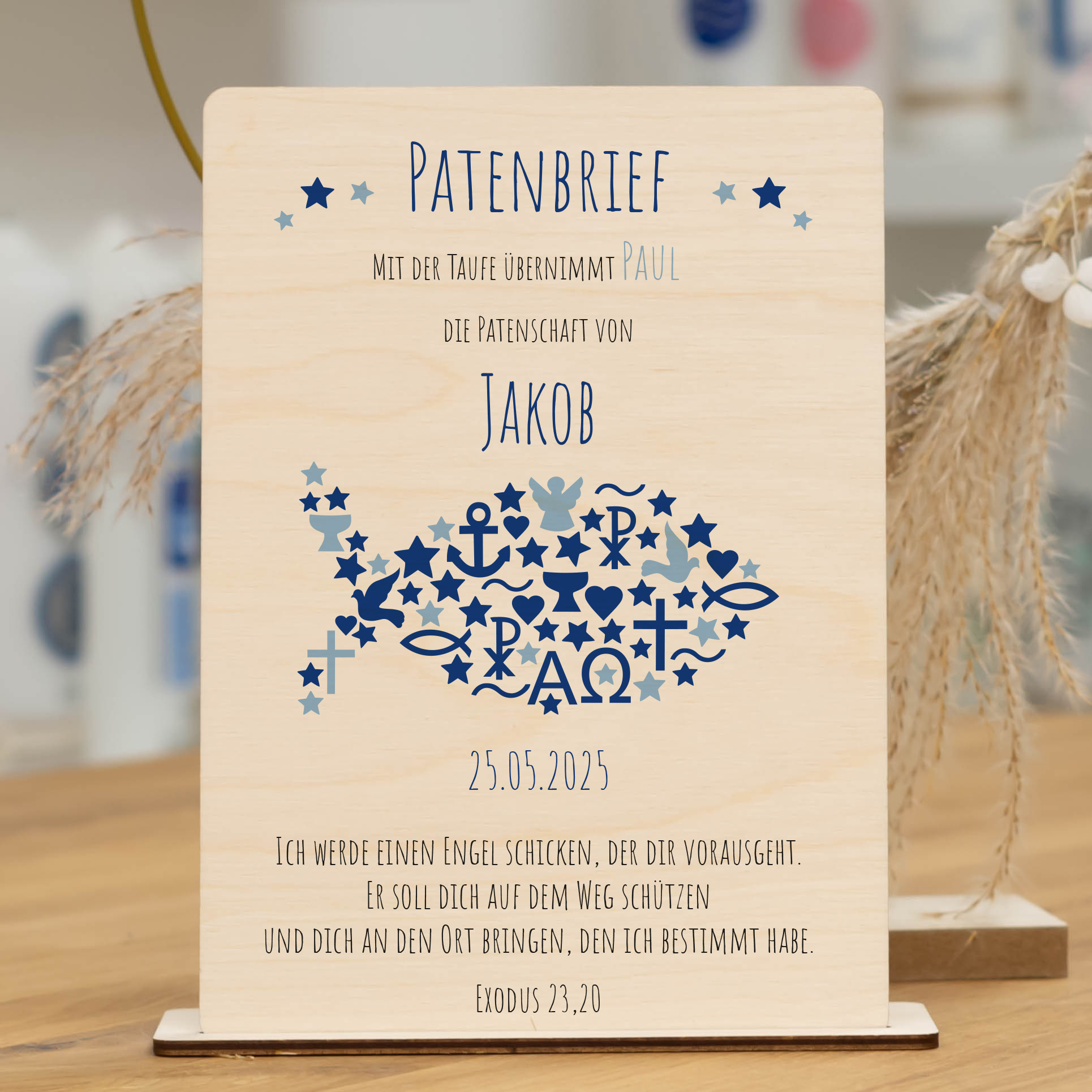 Patenbrief aus Holz JAKOB für Deine Paten | Die Märchenmacher