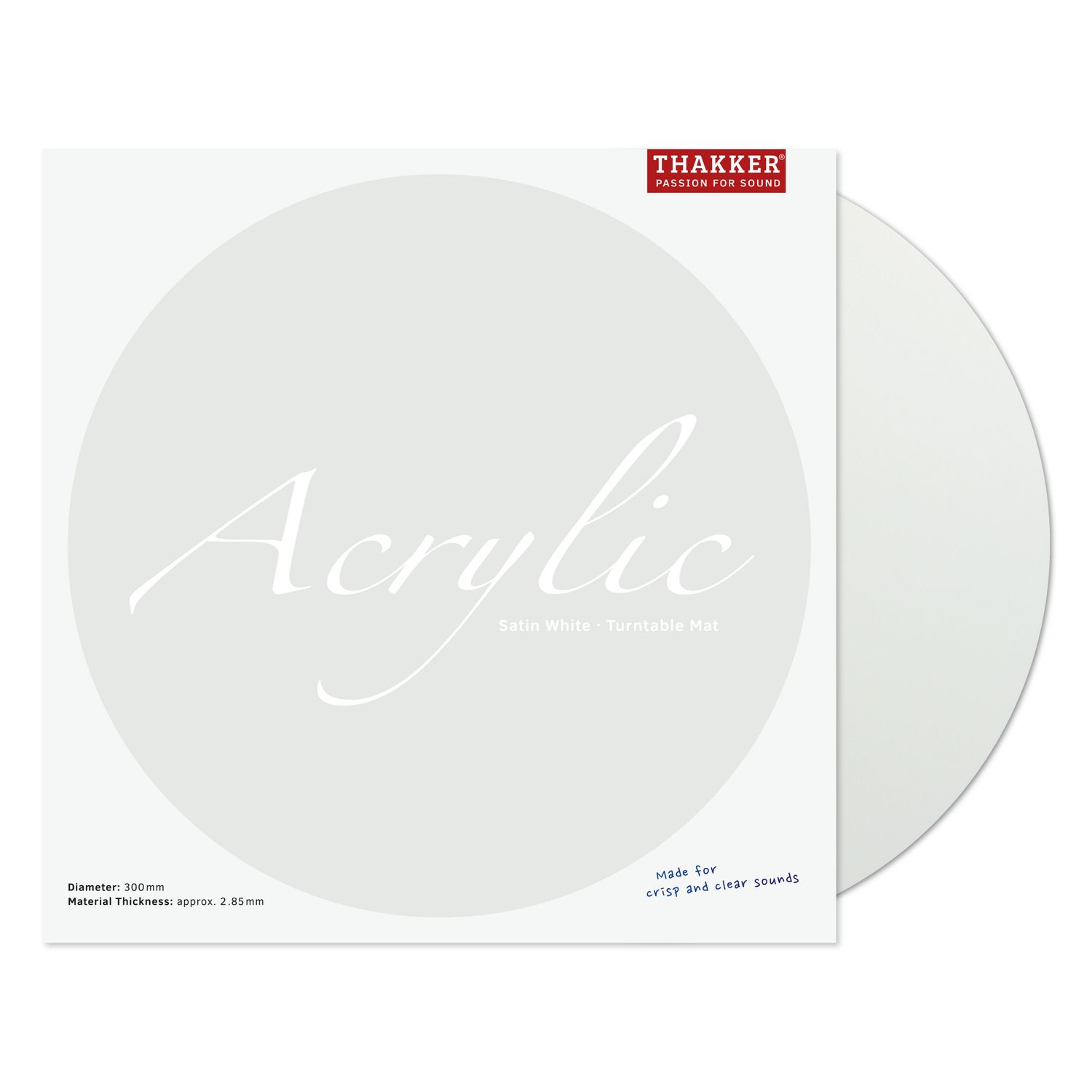 THAKKER Acrylic Mat Satin White - Acryl Plattentellerauflage | Weiß ...